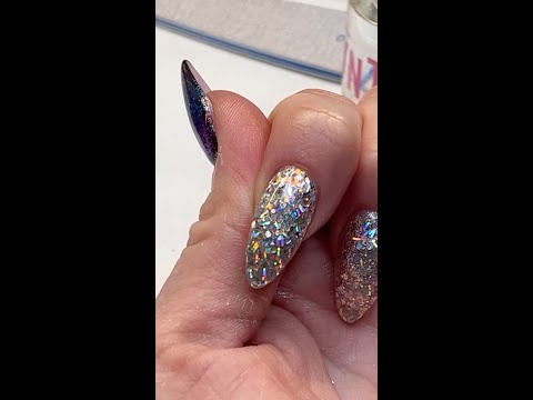 Beginner Gel Nail | How to do Your own Gel Fill with Custom Glitters
