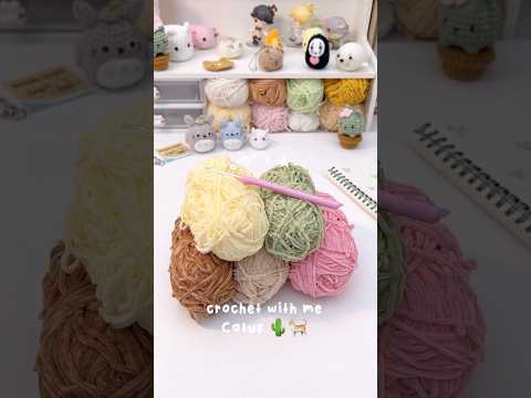 Crochet catus tutorial 🐈🌵 #shorts #handmade #crochet #aesthetic #amigurumi #tutorial #cactus #cat