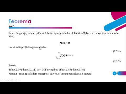 PDF (Probability Density Function) Variabel Acak Kontinu