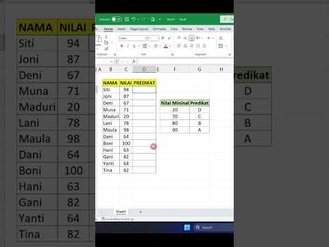 TUTORIAL EXCEL | NILAI PREDIKAT A B C D #tutorial #tutorialoffice #tutorialyoutube #catatanmotivasi
