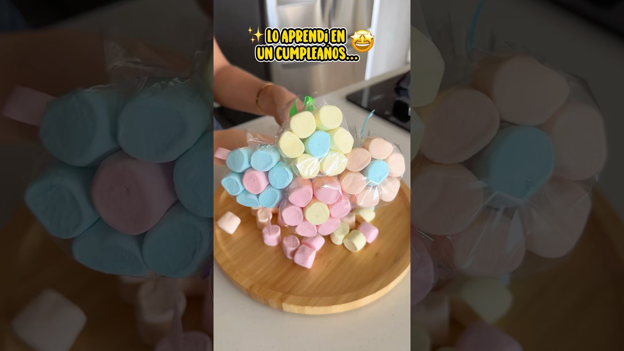 Mira estas florecitas con masmelos para compartir con tus invitados #ideascreativas #dulces