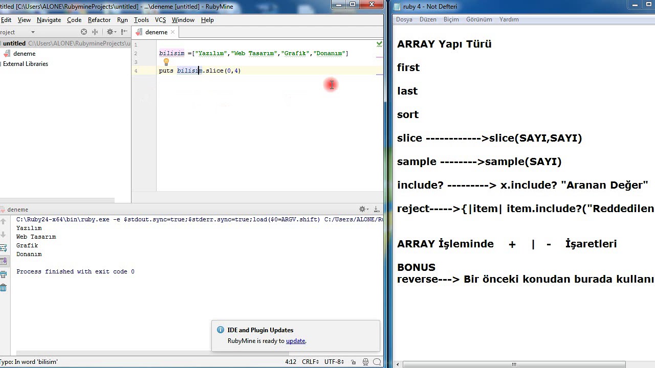 Array Methods In RUBY – Turkish Tutorial