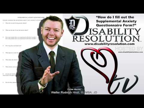 How to fill out a supplemental anxiety questionnaire form, SSA and DDS
