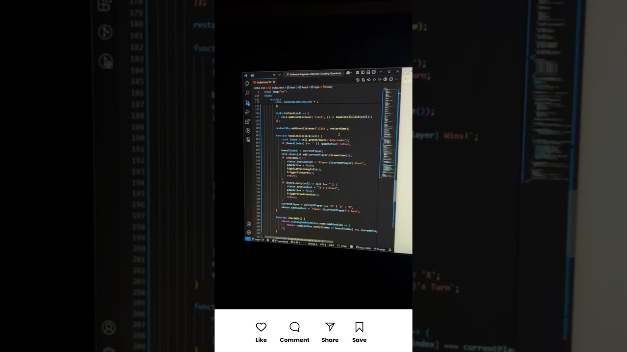 🔥 Build a fully functional Tic Tac Toe game using #html #css #javascript