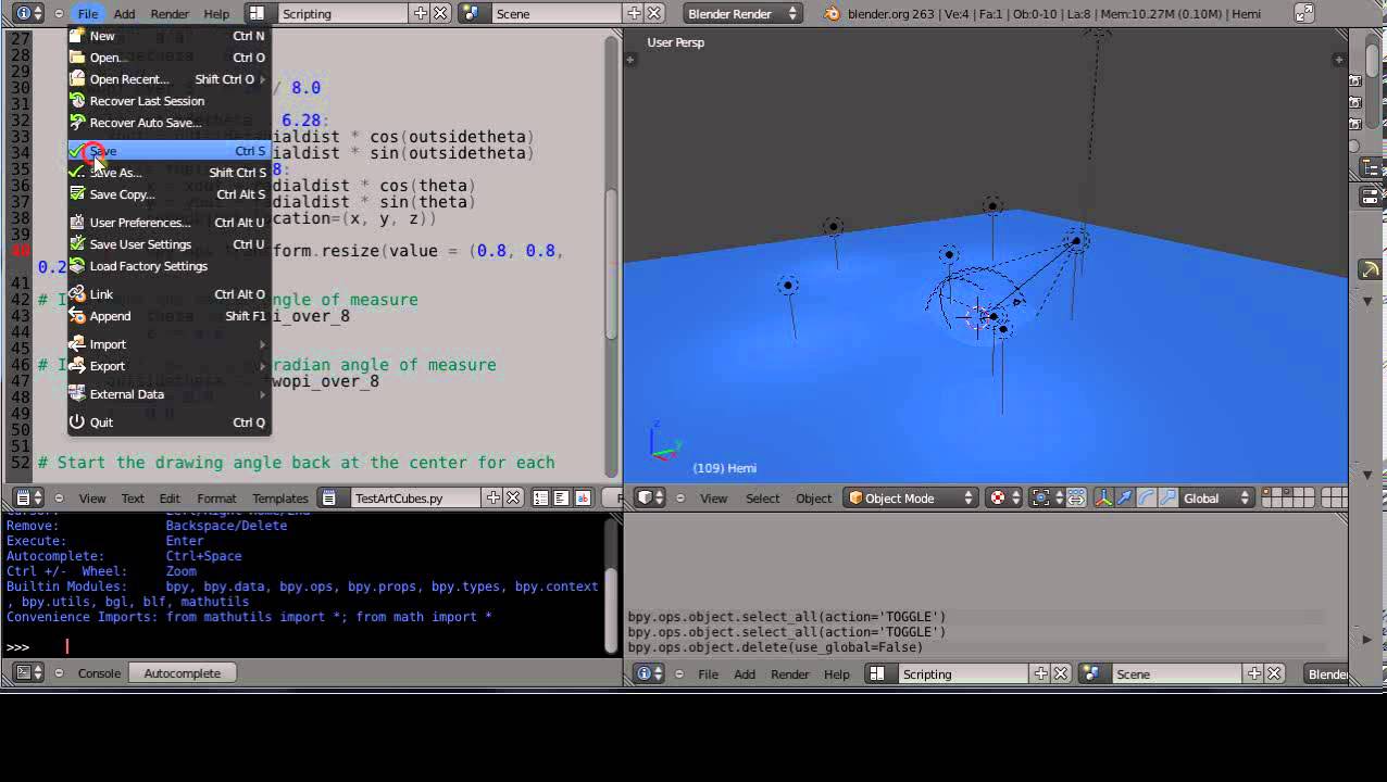Blender 2.6 Tutorial - Basic Python Programming - Part 3