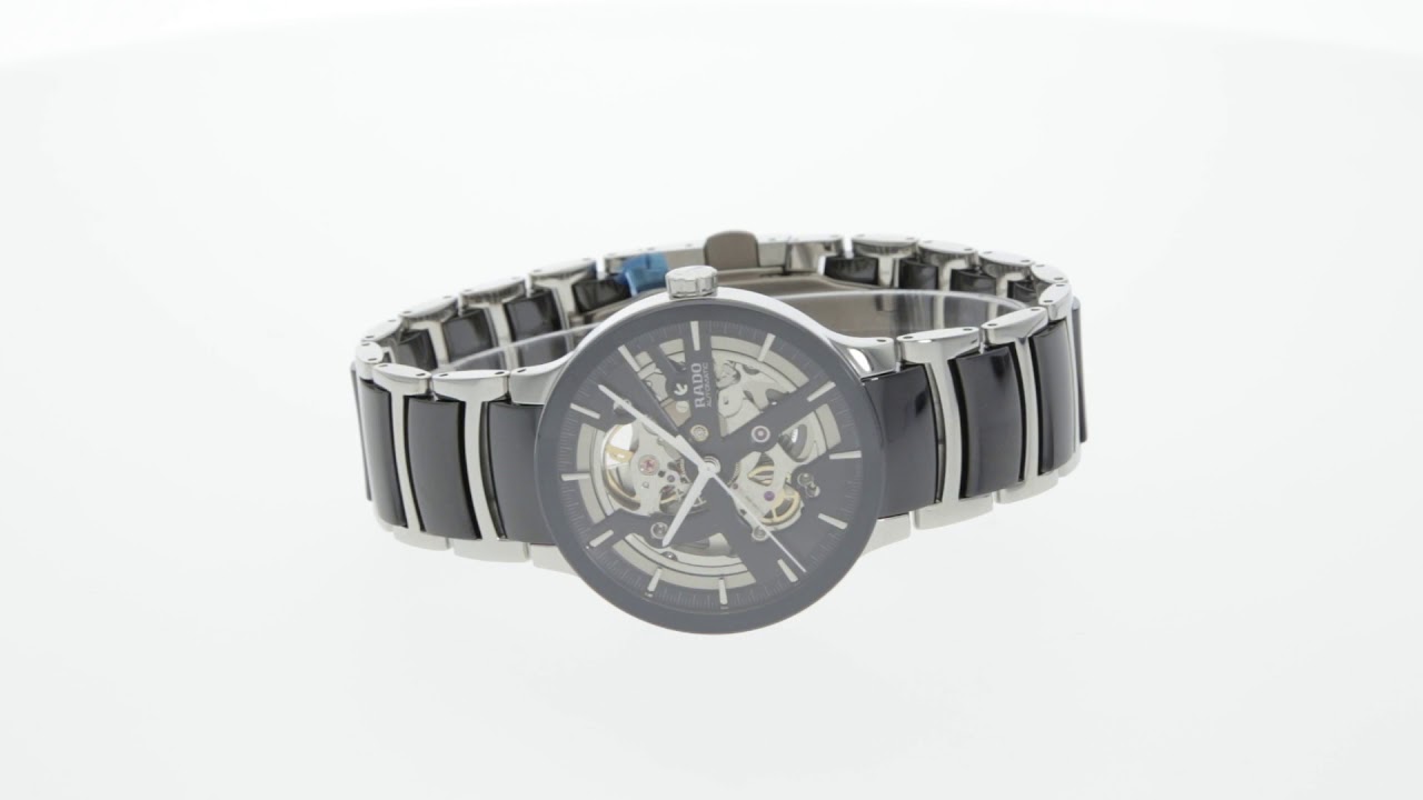 Rado R30178152 ⌚ Centrix Gent Automatic Skeleton L Black Ceramic ...