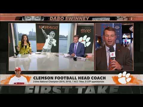 Dabo Swinney teaches First Take how to pronounce DJ Uiagalelei’s name 🤣