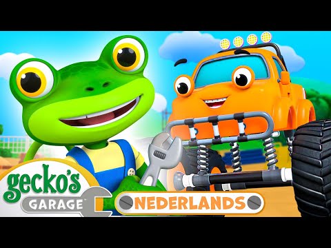 Redding van monstertrucks | Gecko's Garage Nederlands | Vrachtwagen Cartoons Voor Kinderen