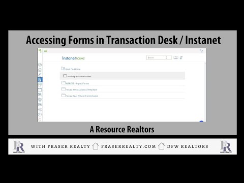 Accessing Forms In Transaction Desk / Instanet for Realtors