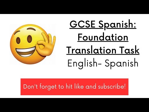 GCSE Spanish Foundation Translation Task WITH ANSWERS!!!