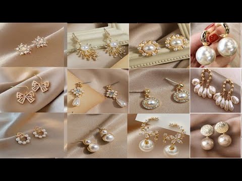latest New stylish Elegant Crystal Causal gold Korean earrings designs // beautiful Korean Earrings
