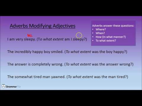 Adverbs Modifying Adjectives - Grammar Lesson