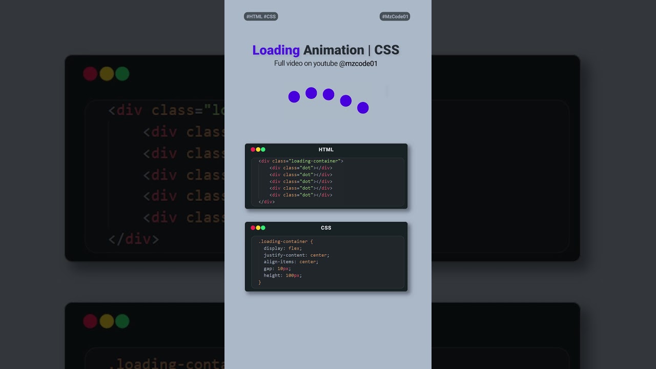 Loading Animation with Pure HTML CSS No JavaScript! #HTML #cssanimation #css #shorts