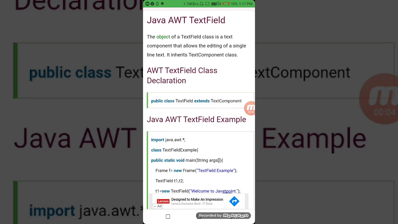 Java AWT TextField(2)
