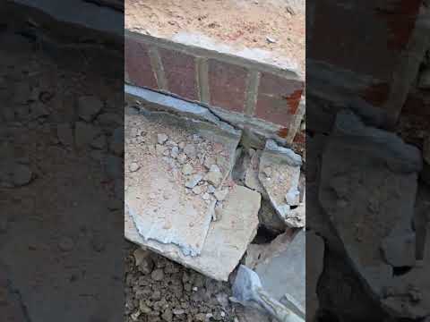 Bosch hammer drill in chipping mode makes breaking up this cement easy, #demo #work #repair #fun