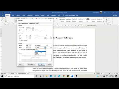 Line Spacing in Microsoft Word