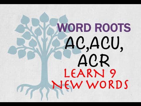 English Vocabulary Words with Meaning | Word Roots - AC, ACU, ACR: Learn 9 important words