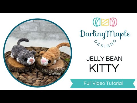 No Sew Kitty/ Kitten / Cat Free Crochet Pattern / Full Video Tutorial / Amigurumi Jelly Bean Series