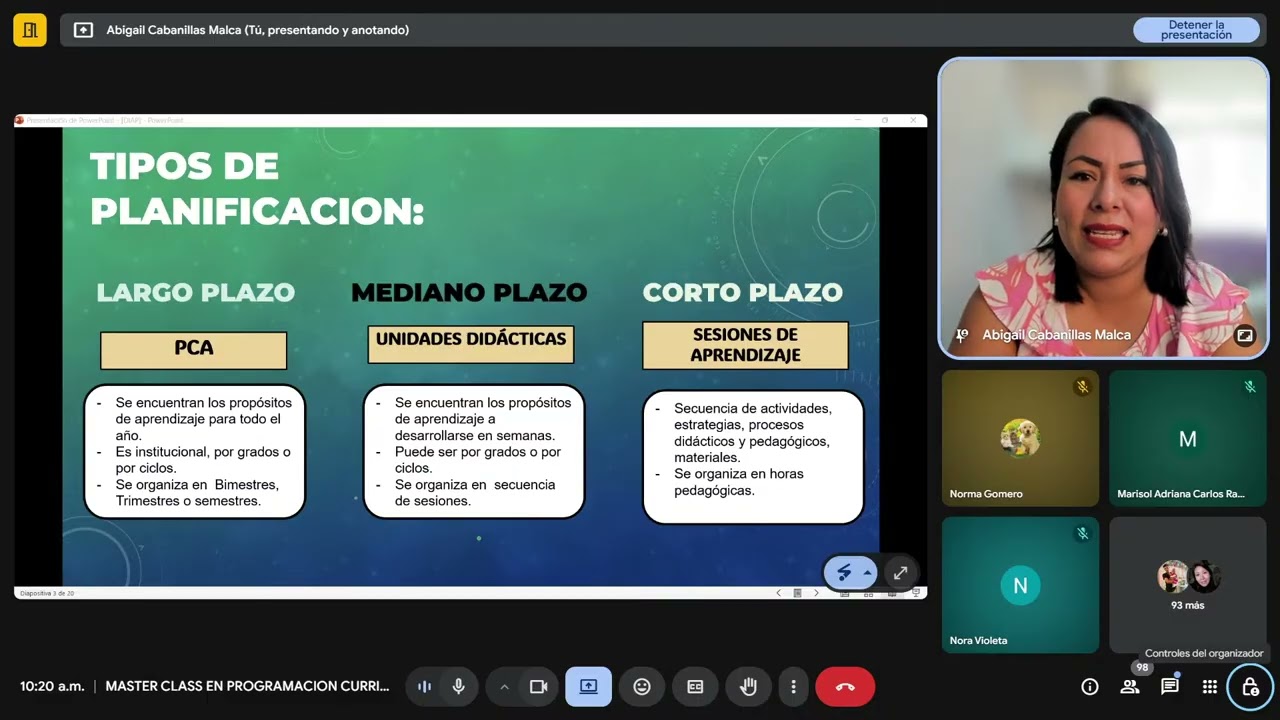 MASTERCLASS - PROGRAMA CURRICULAR