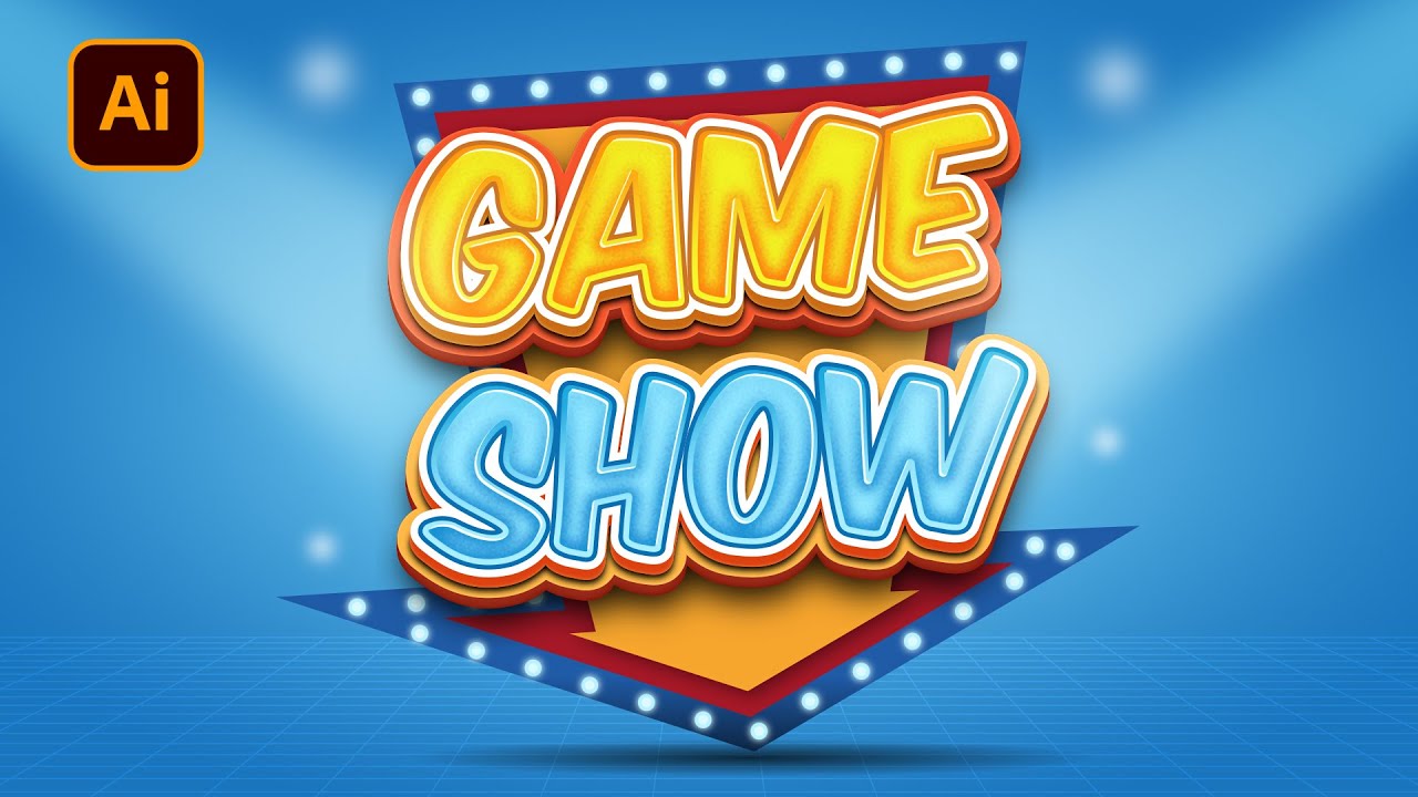 3D Text Effect in Illustrator - Modern Style Game Show Emblem in Illustrator