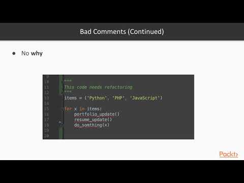 Learn Python Clean Coding Comments VS Code | packtpub com - Mind Luster