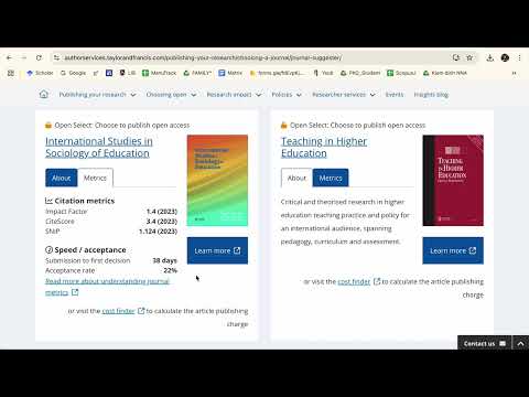 How to find journals for your manuscript - Journal suggesters on Taylor and Francis