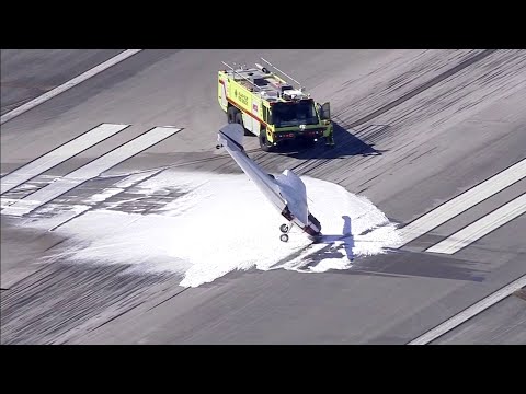 Small plane lands on nose in Opa-locka