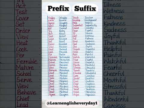 30 Prefix word and suffix word/ Prefix and suffix word in english/ prefix and suffix word in english
