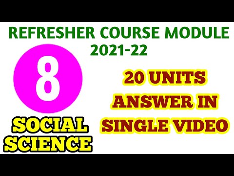 8th Standard Social Science Refresher Course Module Answer Key (Unit 1 to 20) All in One