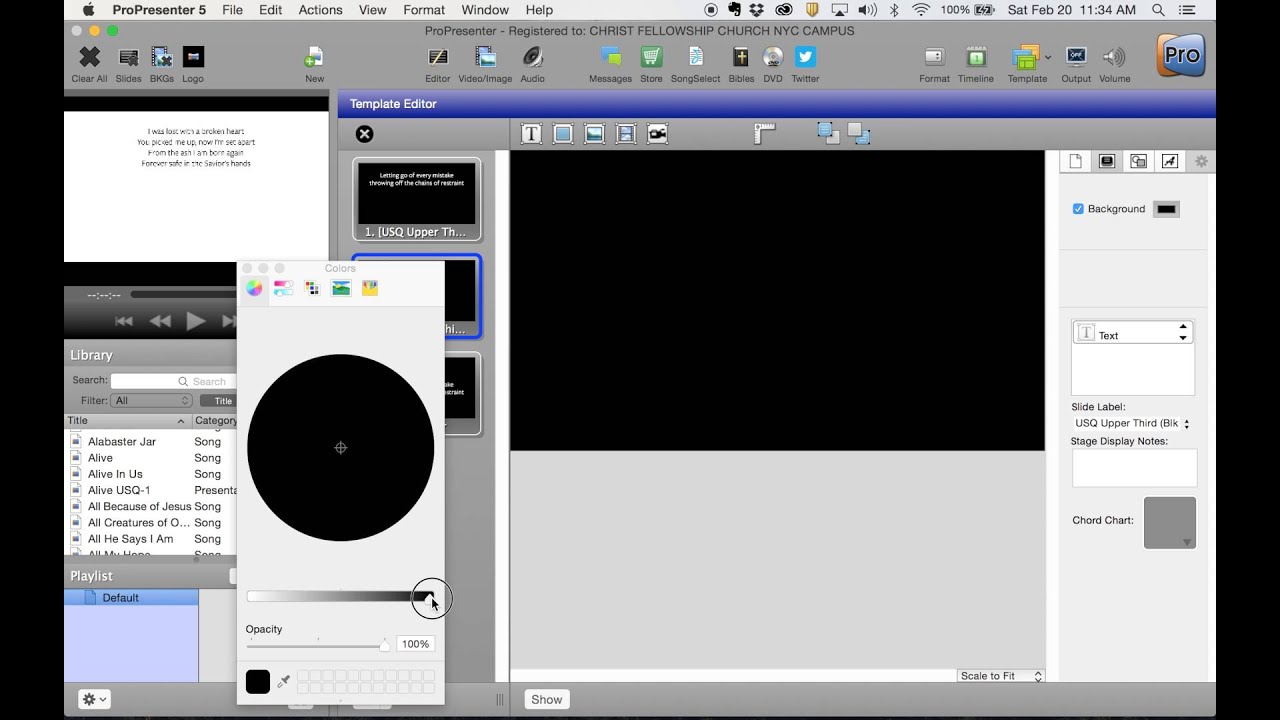 ProPresenter 5 Editing and Adjusting Templates