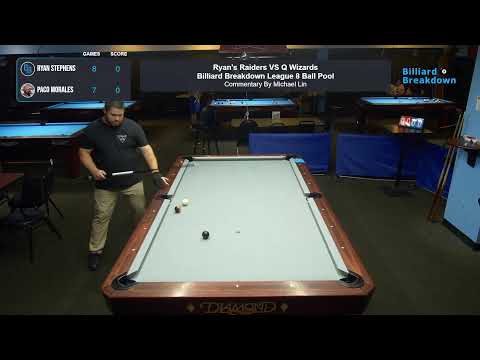 Ryan's Raiders VS Q Wizards Billiard Breakdown League In Rochester NY Singles/Scotch Doubles!