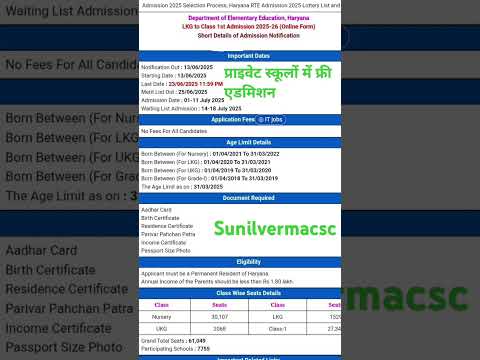 प्राइवेट स्कूल में free admission|RTE Form Online 2025-26 New admission | RTE Admission 2025-26 #rte
