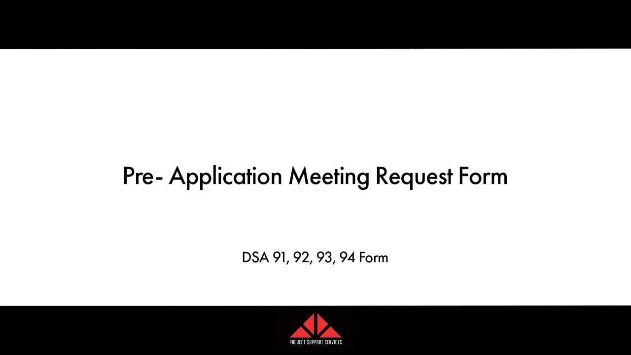 Pre Application Meeting Request Form(s)