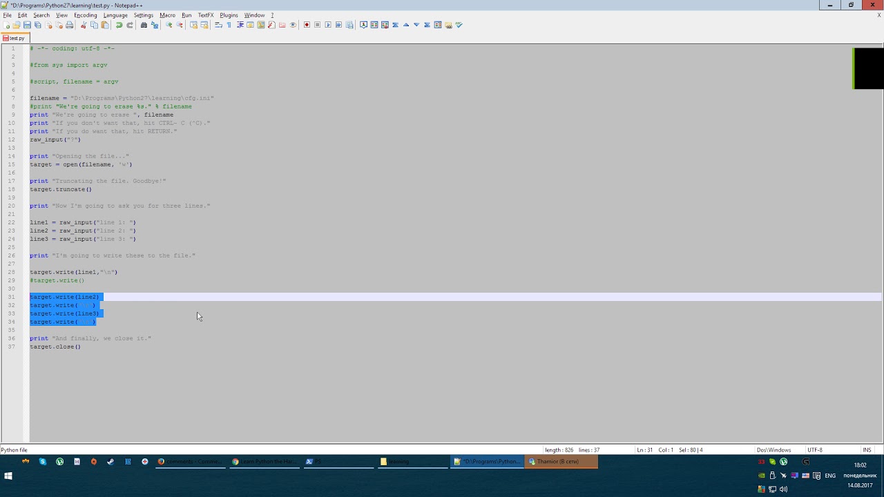 Notepad++ mass tab or comment