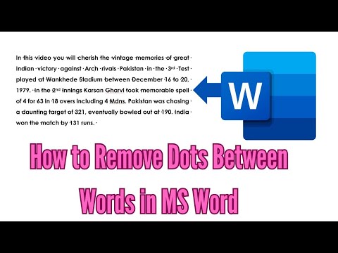 Remove Dots Between Words in MS Word -Fix Dot Separators in MS Word | Remove Hidden Formatting Marks