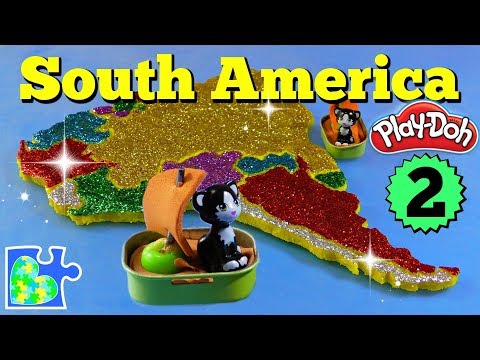 Map of South America for Kids: Part 2 || Learn About Each Country || Play-Doh Puzzle