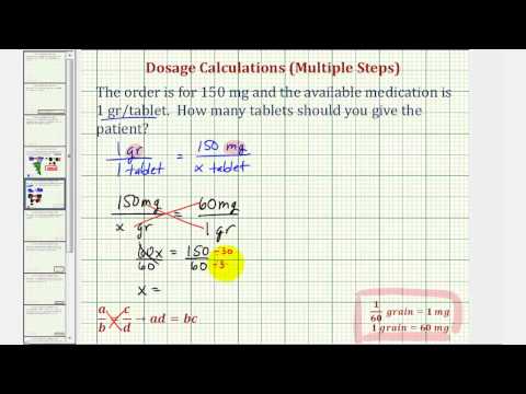 Ex 1: Medication Dosage Calculation Using a Proportion – Two Steps ...