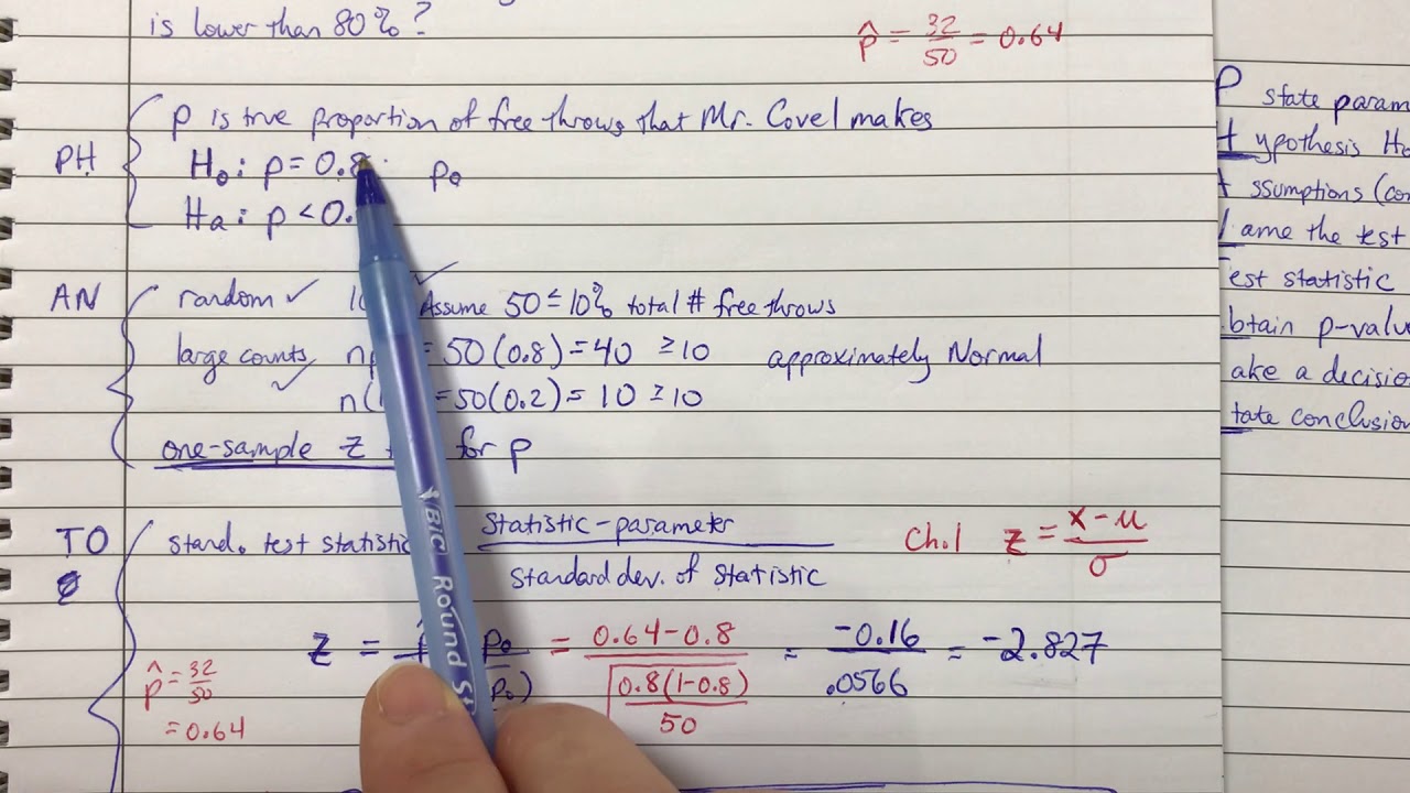 AP Stats Notes 9-2 Test for Proportion Part 3
