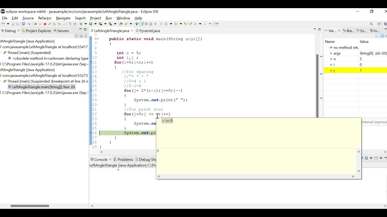 Star Pattern Left Angle Triangle In Java |Java |Pattern