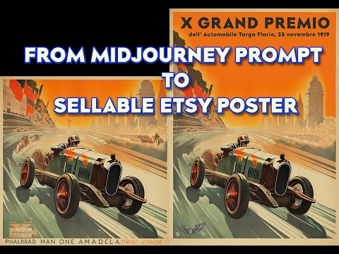 Turning a MidJourney Prompt into a Sellable Poster for ETSY - Time-lapse Paint Over Using Photoshop