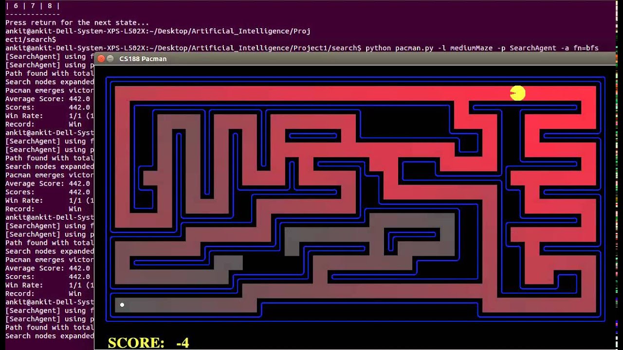 Path Planning for Pacman - DFS & BFS
