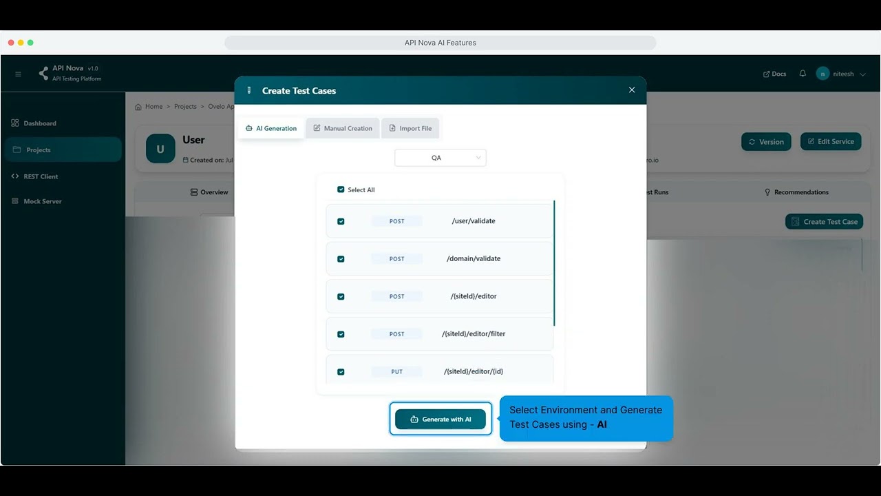 AI-Powered API Testing with APINova