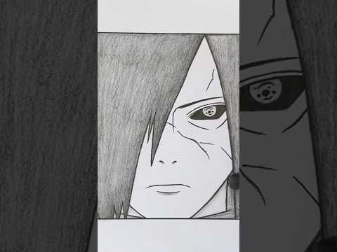 Madara Uchiha drawing || Easy anime drawing #shortsvideo #shorts #animedrawing