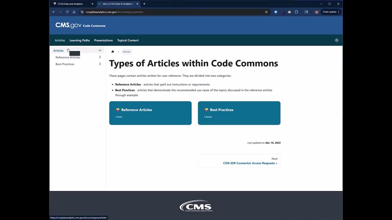 CDR Training Resources