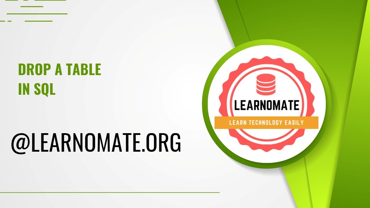 How to drop a table in SQL | Learnomate Technologies