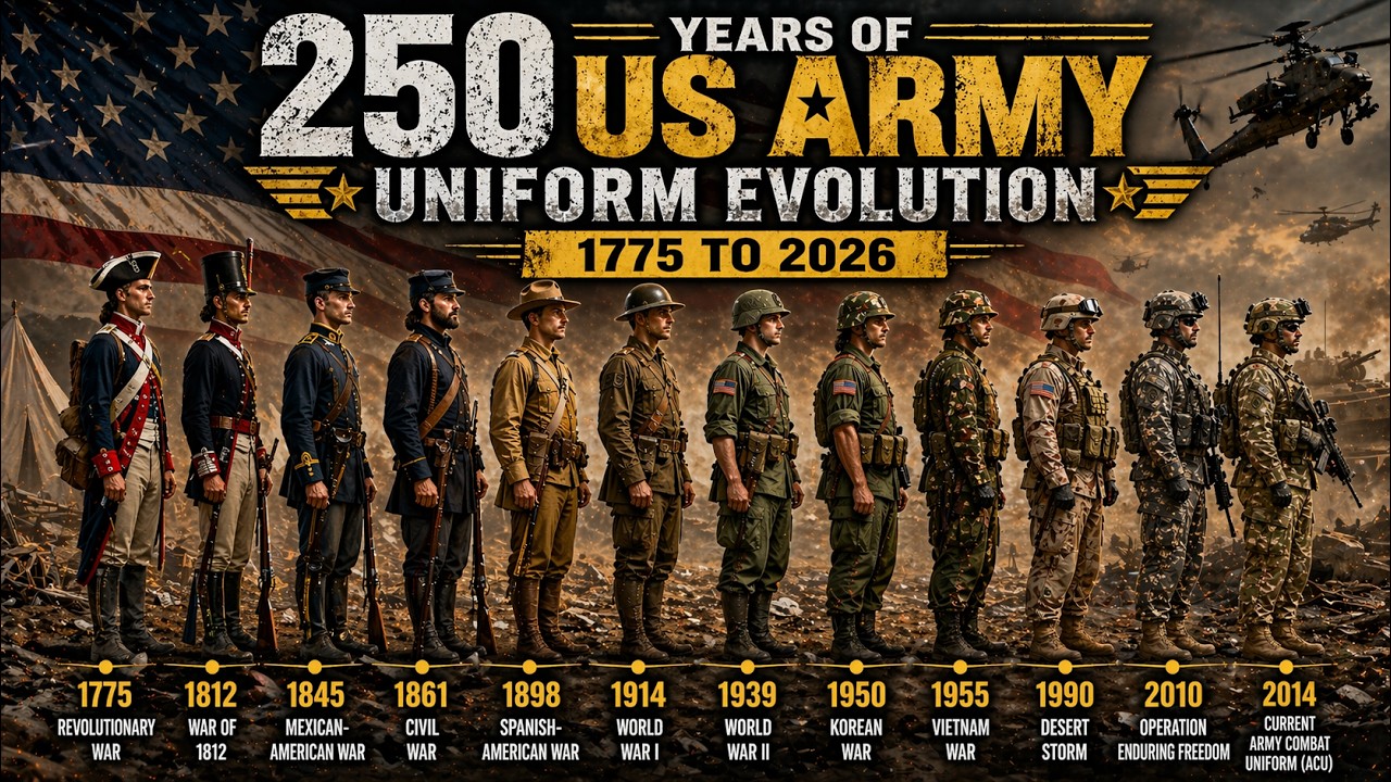 250 Years Of US Army Uniform Evolution (1775 To 2026)