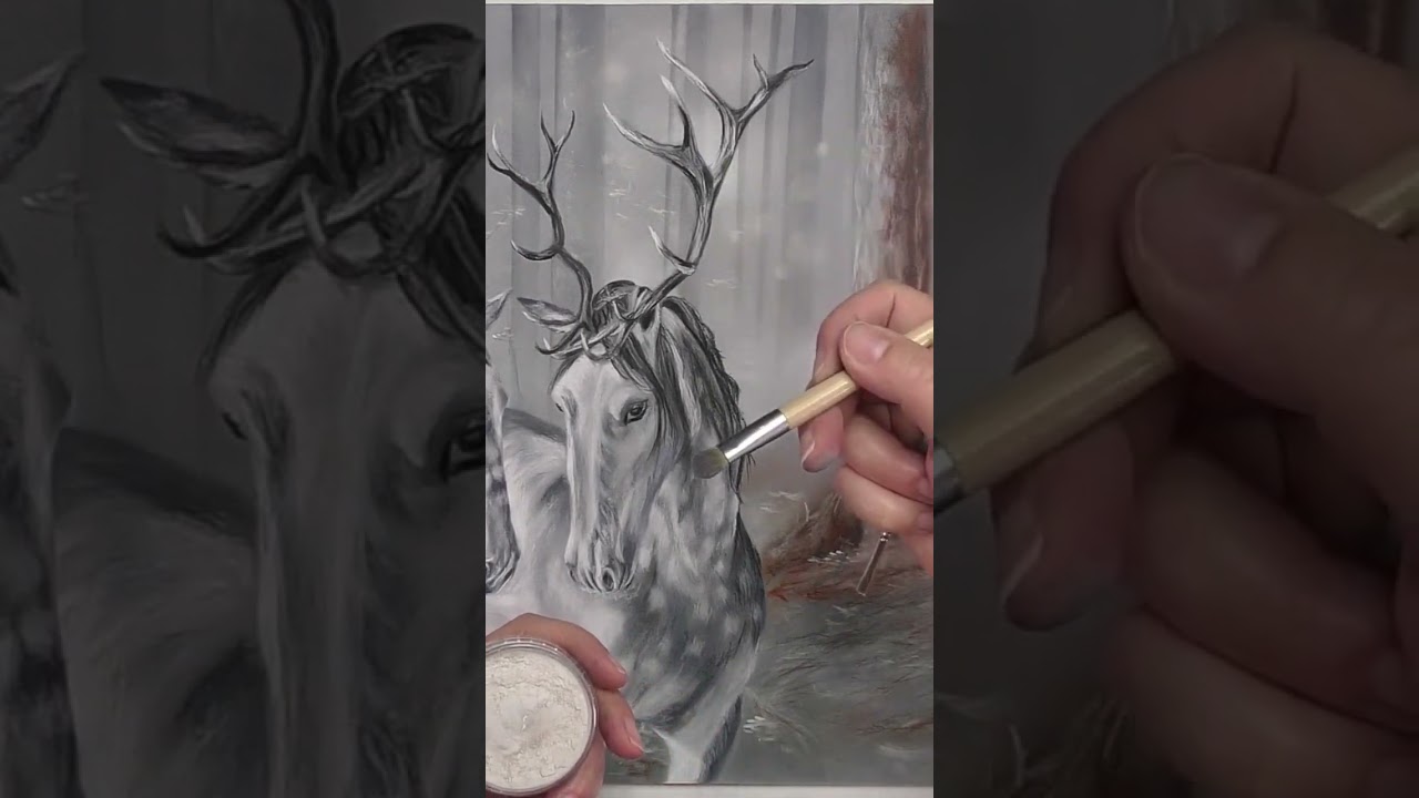 Painting Surreal Dapple Grey with Pastels.To view the full video go to @Xrissart