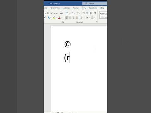 Insert Copyright Registered Trademark symbols in Word