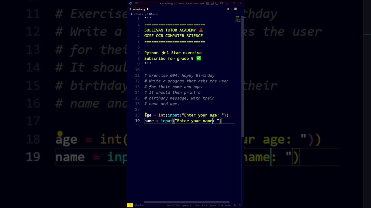 F-STRINGS - Python GCSE (Beginner)