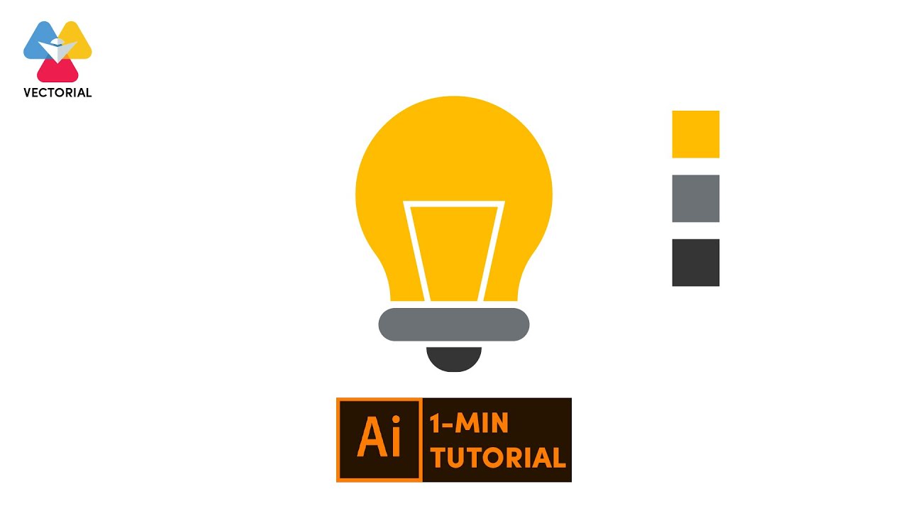 Light bulb tutorial in Adobe Illustrator- 1 minute tutorial for beginner